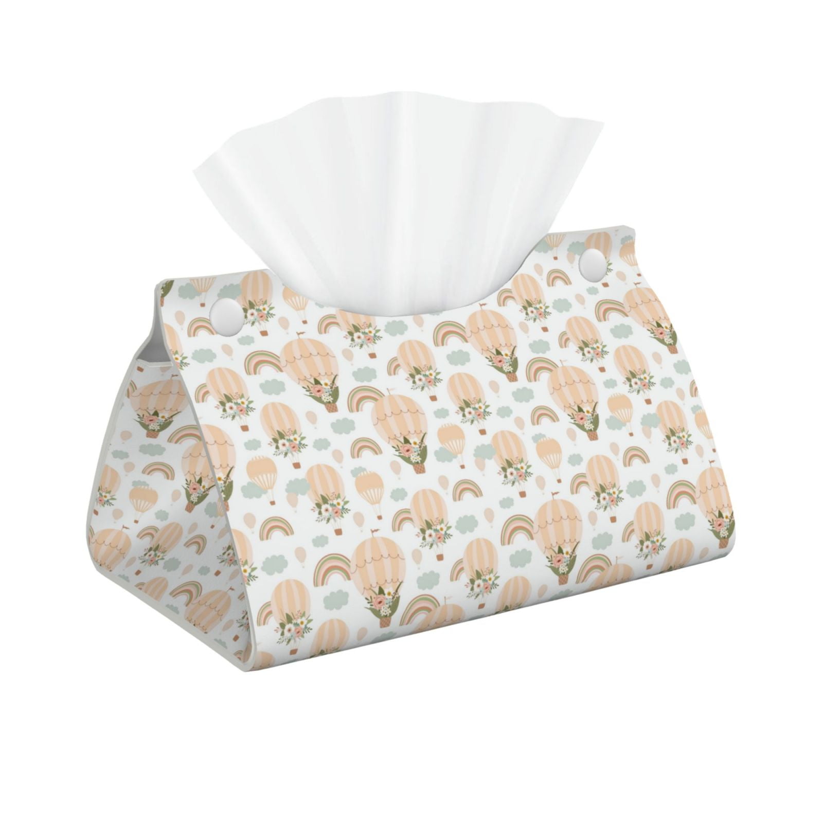 Tebeau Air Balloon and Flower Print Tissue Box Cover,Modern PU Leather ...