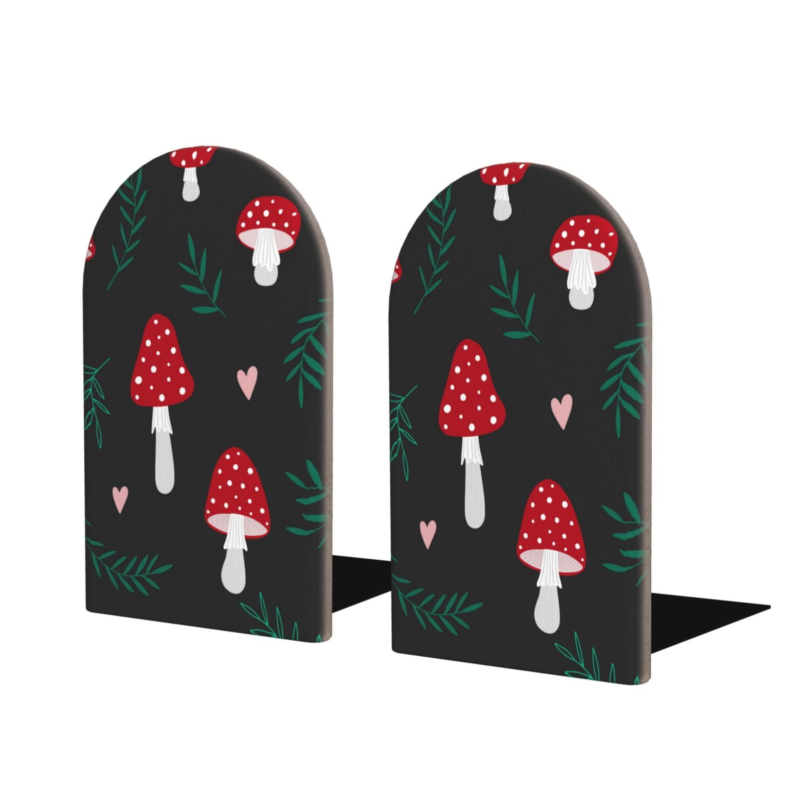 Tebeau Amanita Mushroom Print Wood Bookends for Shelves,Bookends,Book ...