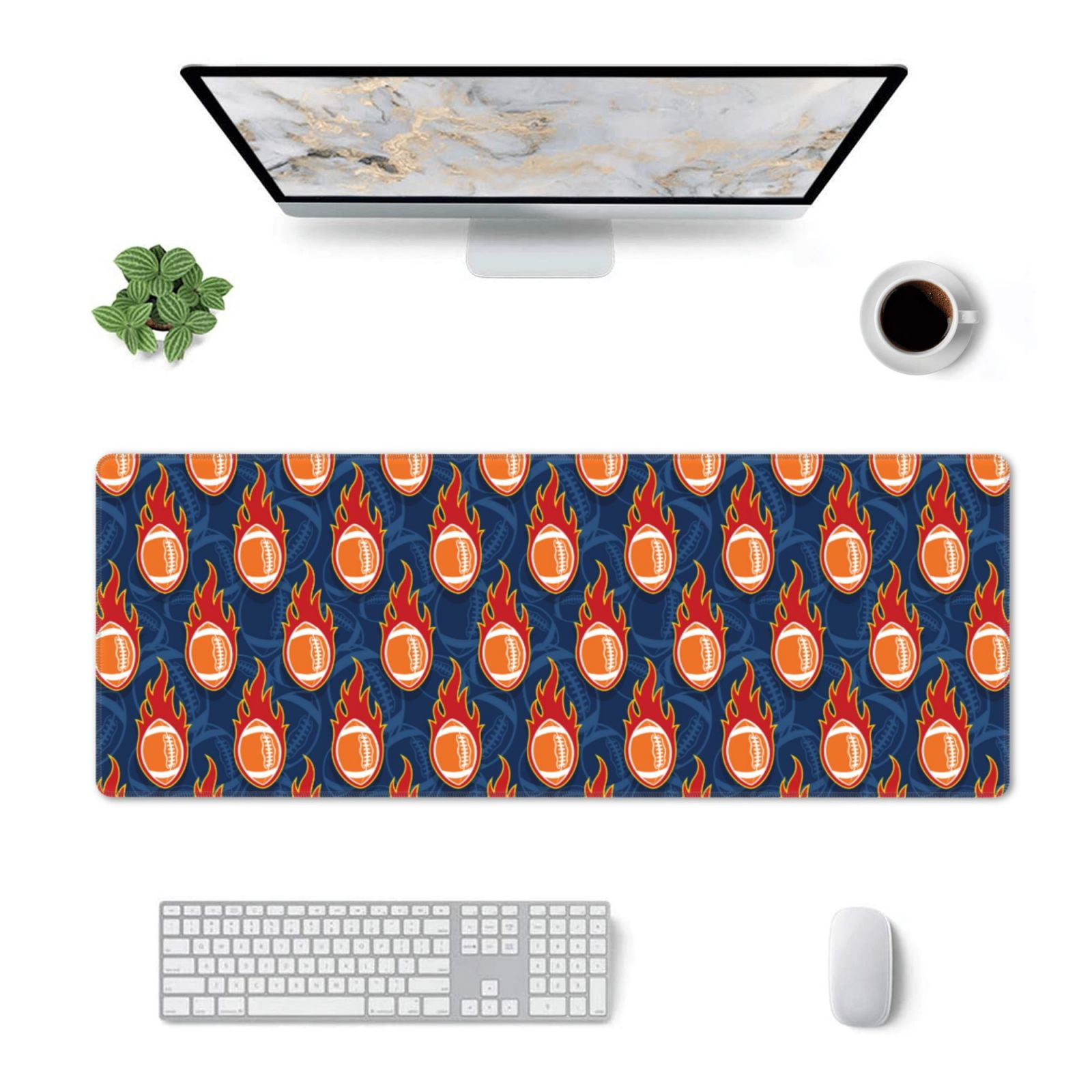 Tebeau American Football and Fire Flames Print 12x31.5 inch Gaming ...