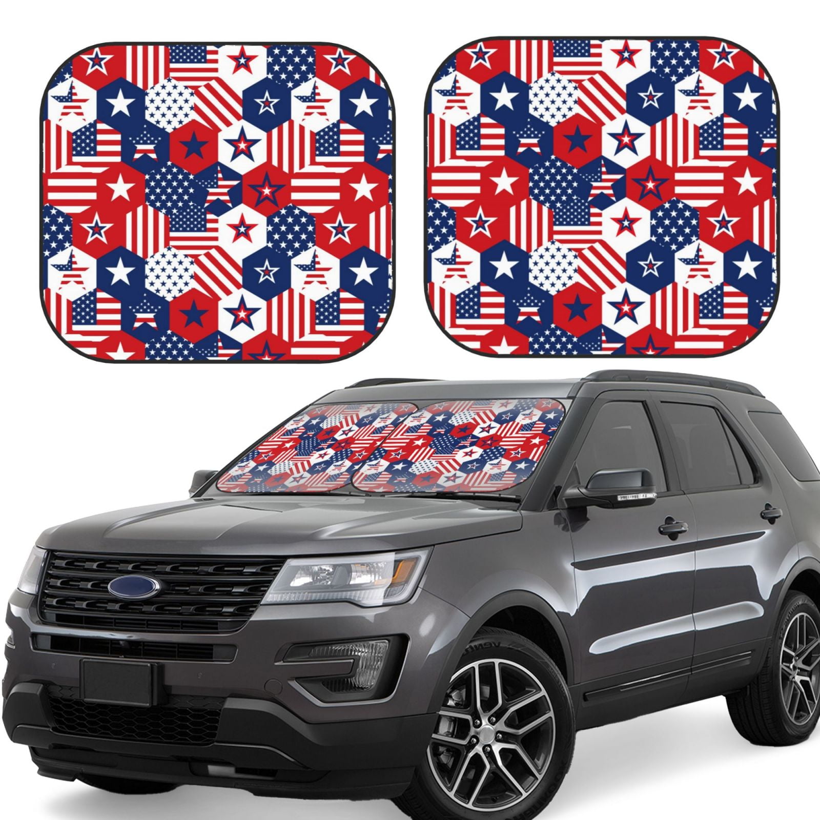 Tebeau American Stars2 Print Foldable Car Windshield Sun Shades ...