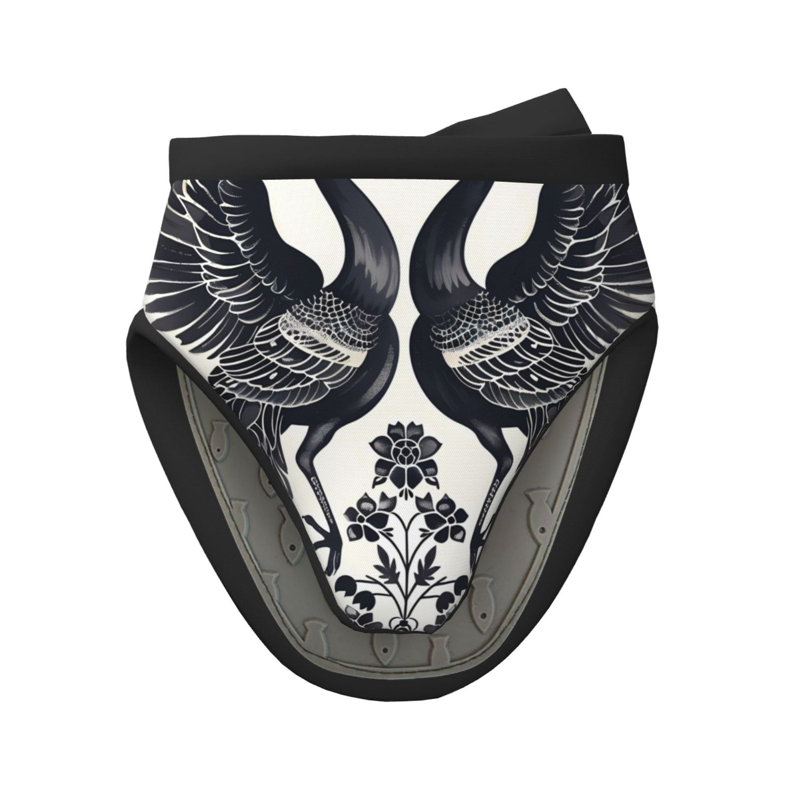 Tebeau Artistic Black White Peacocks Print Short Oven Mitts, Heat ...