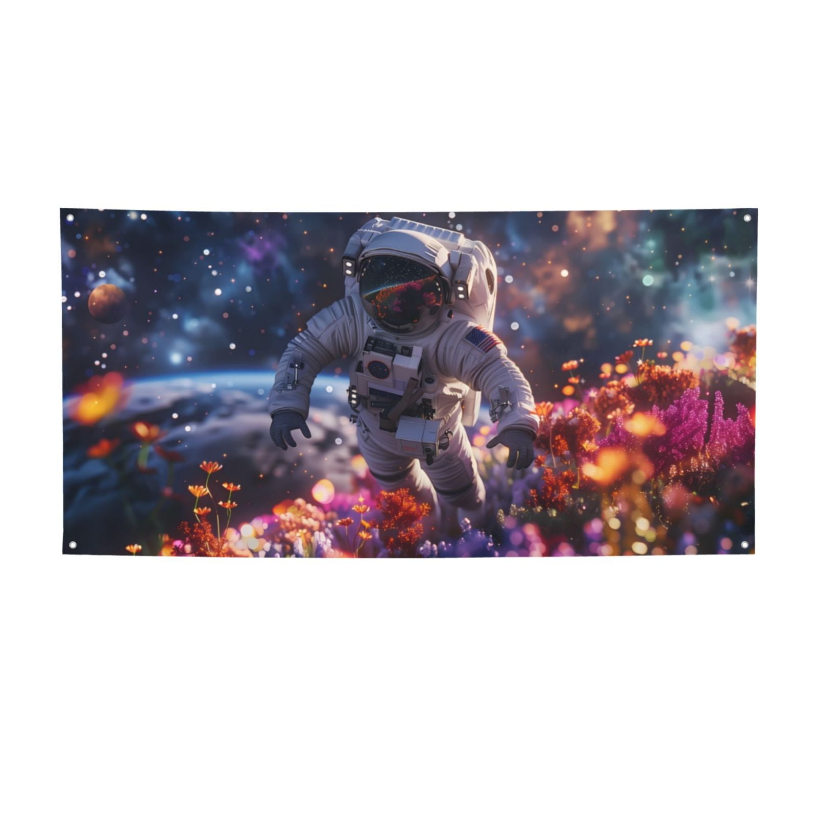 Tebeau Astronaut In Cosmic Garden Print Banner Backdrop Banner for ...