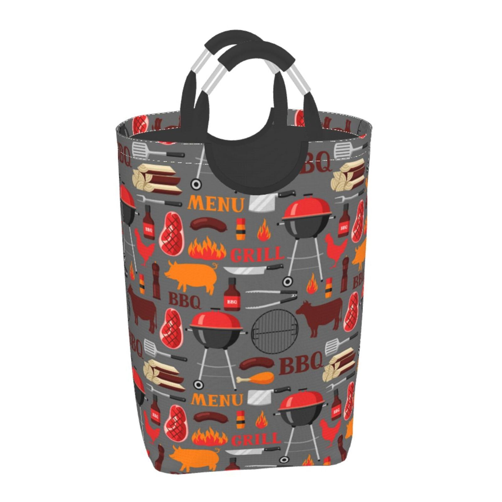 Tebeau BBQ Icons Print Large Laundry Basket, Laundry Hamper, Dirty ...