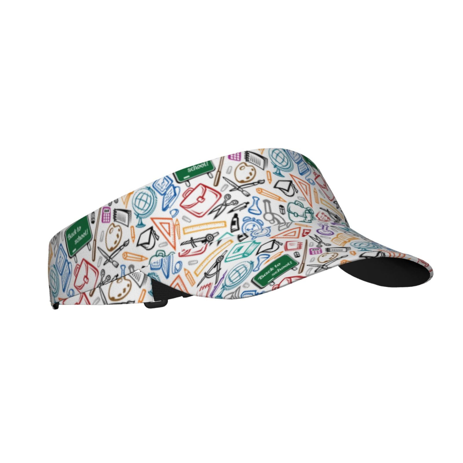 Tebeau Back To School Print Visor Hats for Women/Men Sun Protection ...
