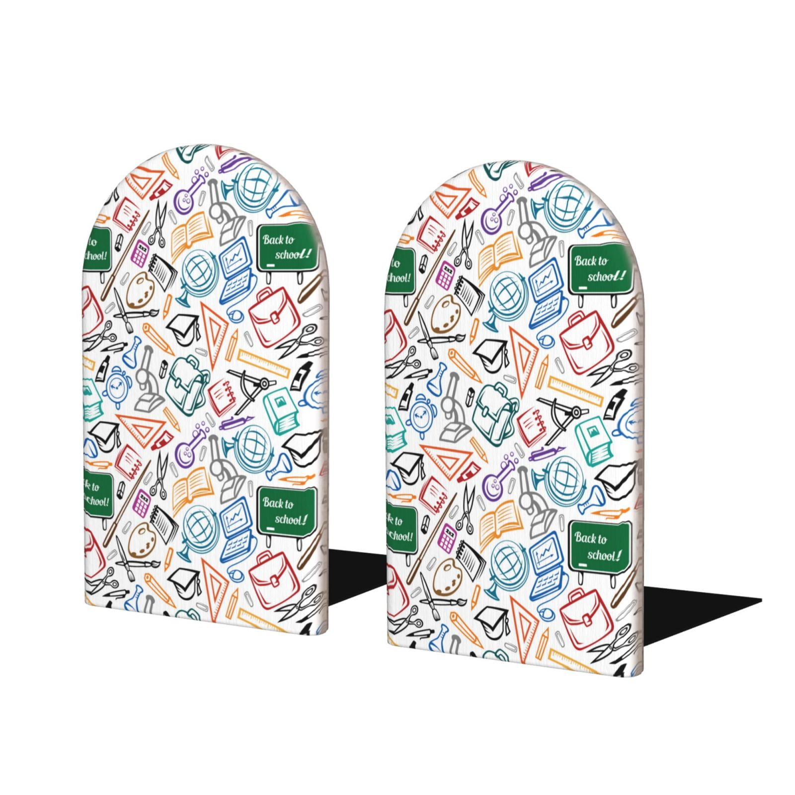 Tebeau Back To School Print Wood Bookends for Shelves,Bookends,Book ...