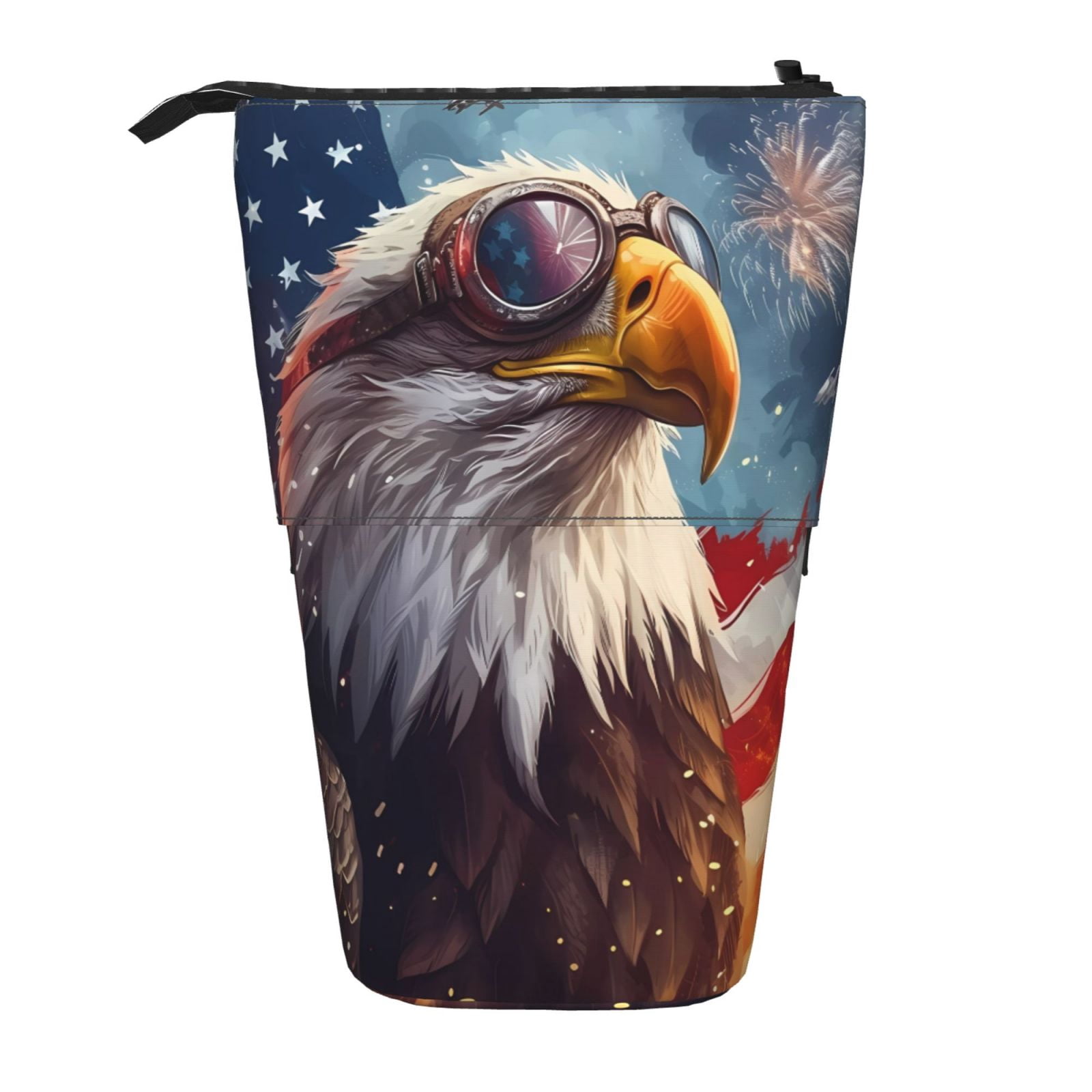 Tebeau Bald Eagle Pilot Print Telescopic Pencil Bag Pen Holder Pop Up ...