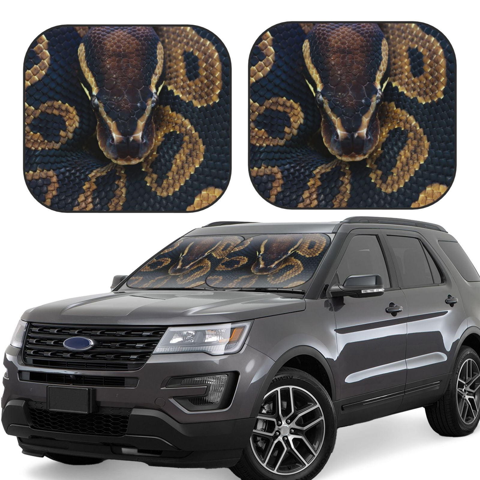 Tebeau Ball Phyton Snake Print Foldable Car Windshield Sun Shades ...