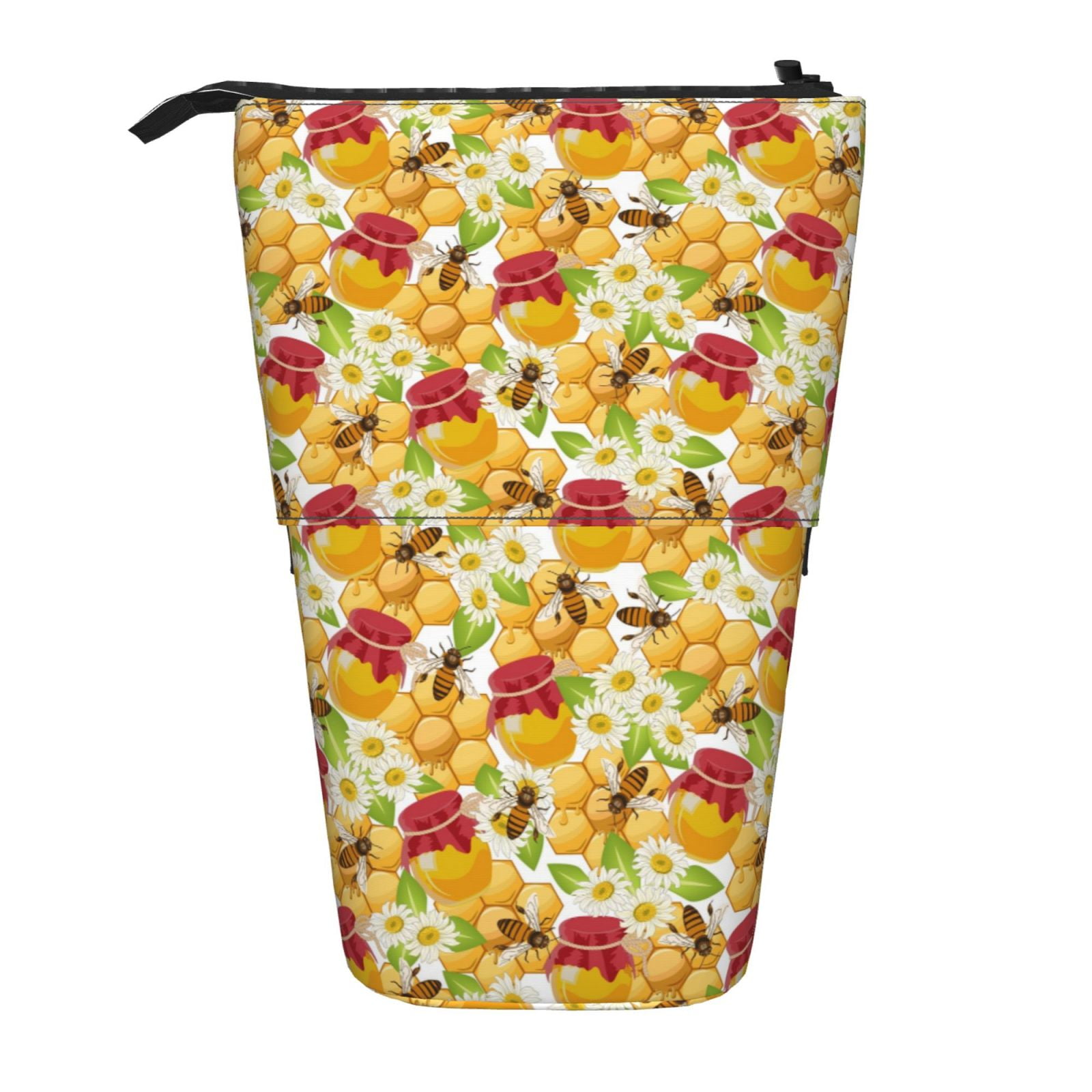 Tebeau Bees Honeycomb Jars Of Honey Flowers Print Telescopic Pencil Bag ...