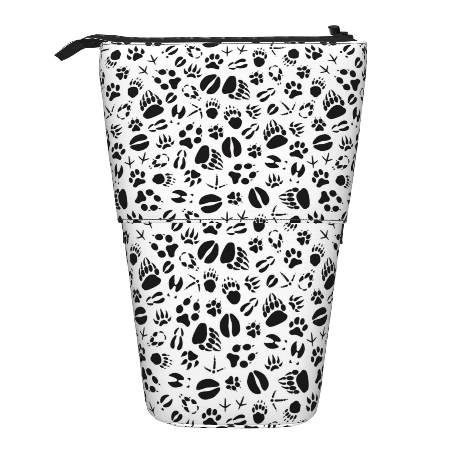 Tebeau Black Footprints Print Telescopic Pencil Bag Pen Holder Pop Up ...