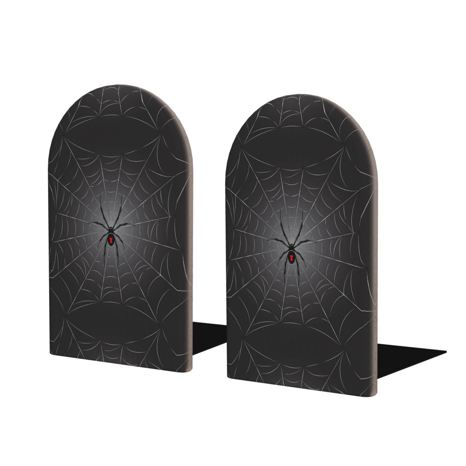 Tebeau Black Spider On Web Print Wood Bookends for Shelves,Bookends ...