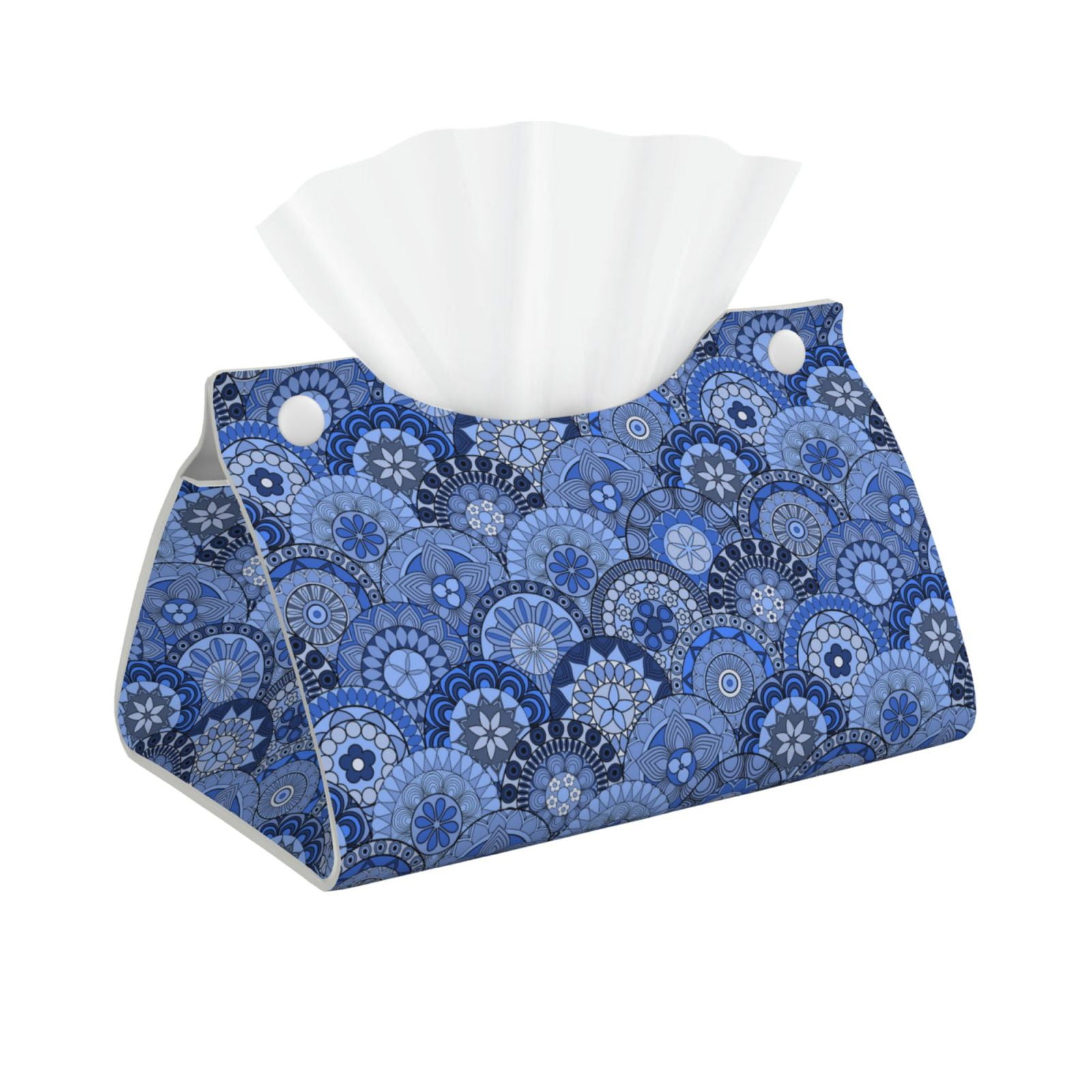 Tebeau Blue Mandala Harmony Print Tissue Box Cover,Modern PU Leather ...