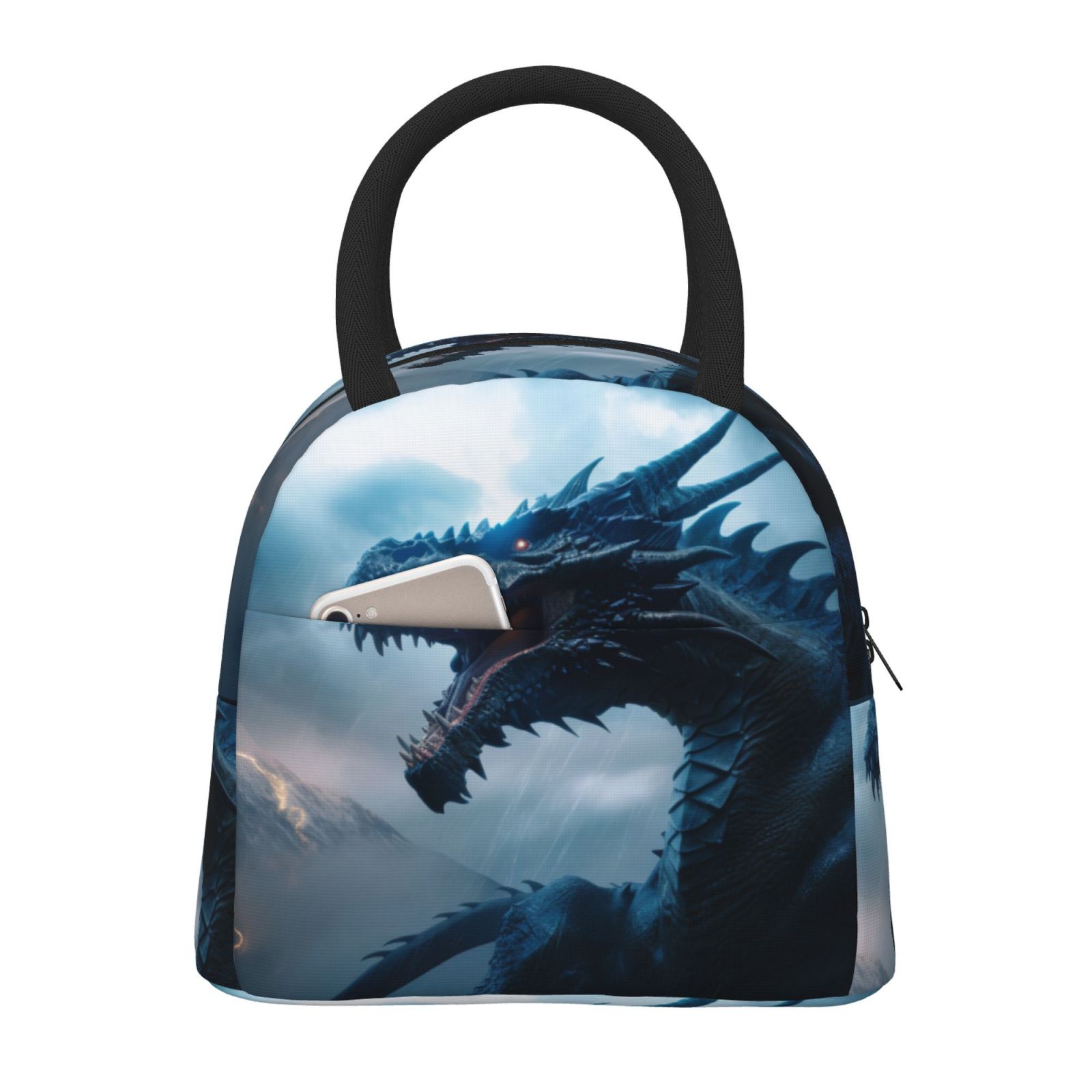 Tebeau Blue Thunder Storm Dragon Print Lunch Box Lunch Bag for Women ...
