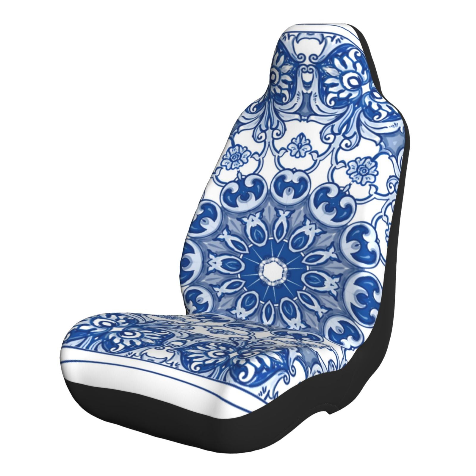 Tebeau Blue Watercolor Print Car Seat Cushions, Seat Covers for Cars ...