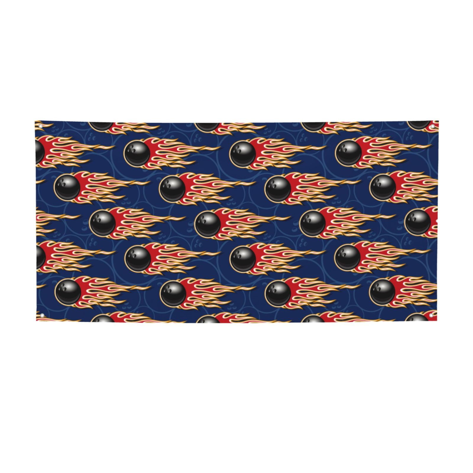 Tebeau Bowling Ball And Flame Print Banner Backdrop Banner for Outdoor ...