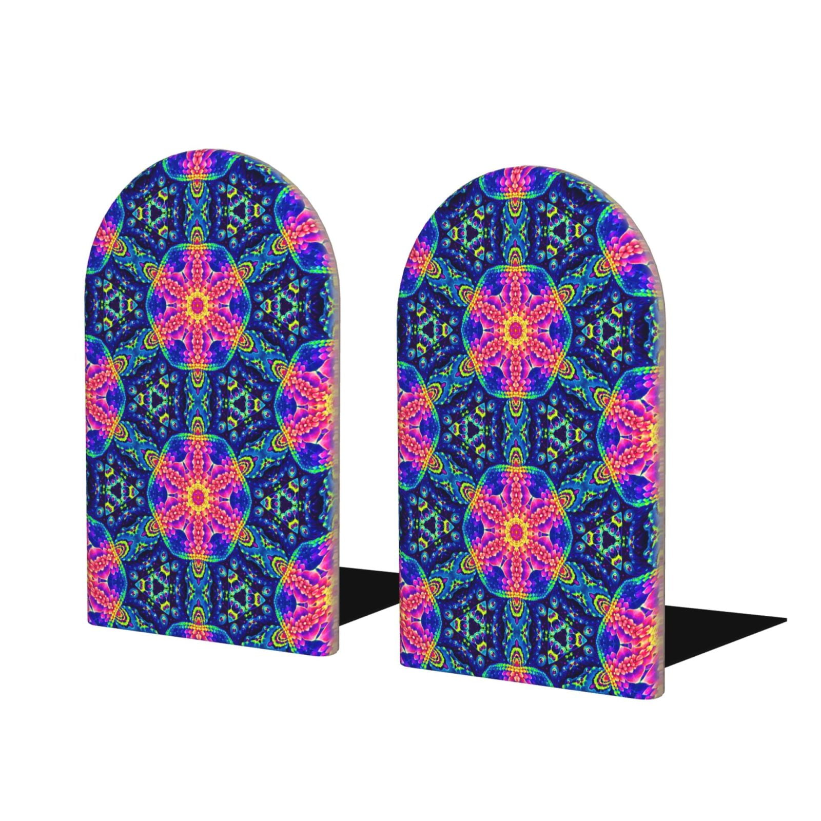 Tebeau Bright Turtles Print Wood Bookends for Shelves,Bookends,Book ...