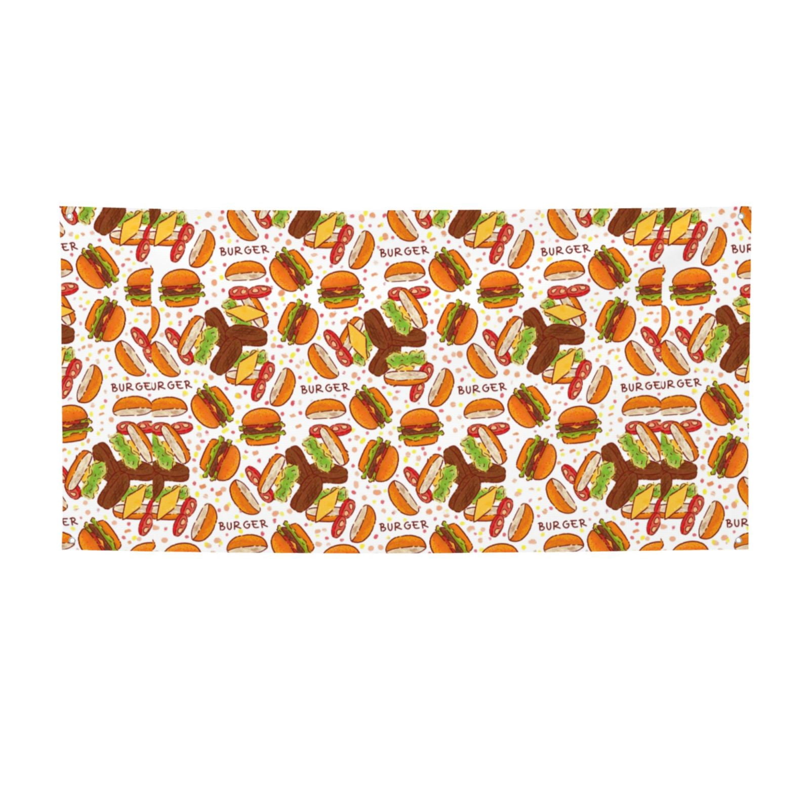 Tebeau Burger Print Banner Backdrop Banner for Outdoor and Indoor Party ...