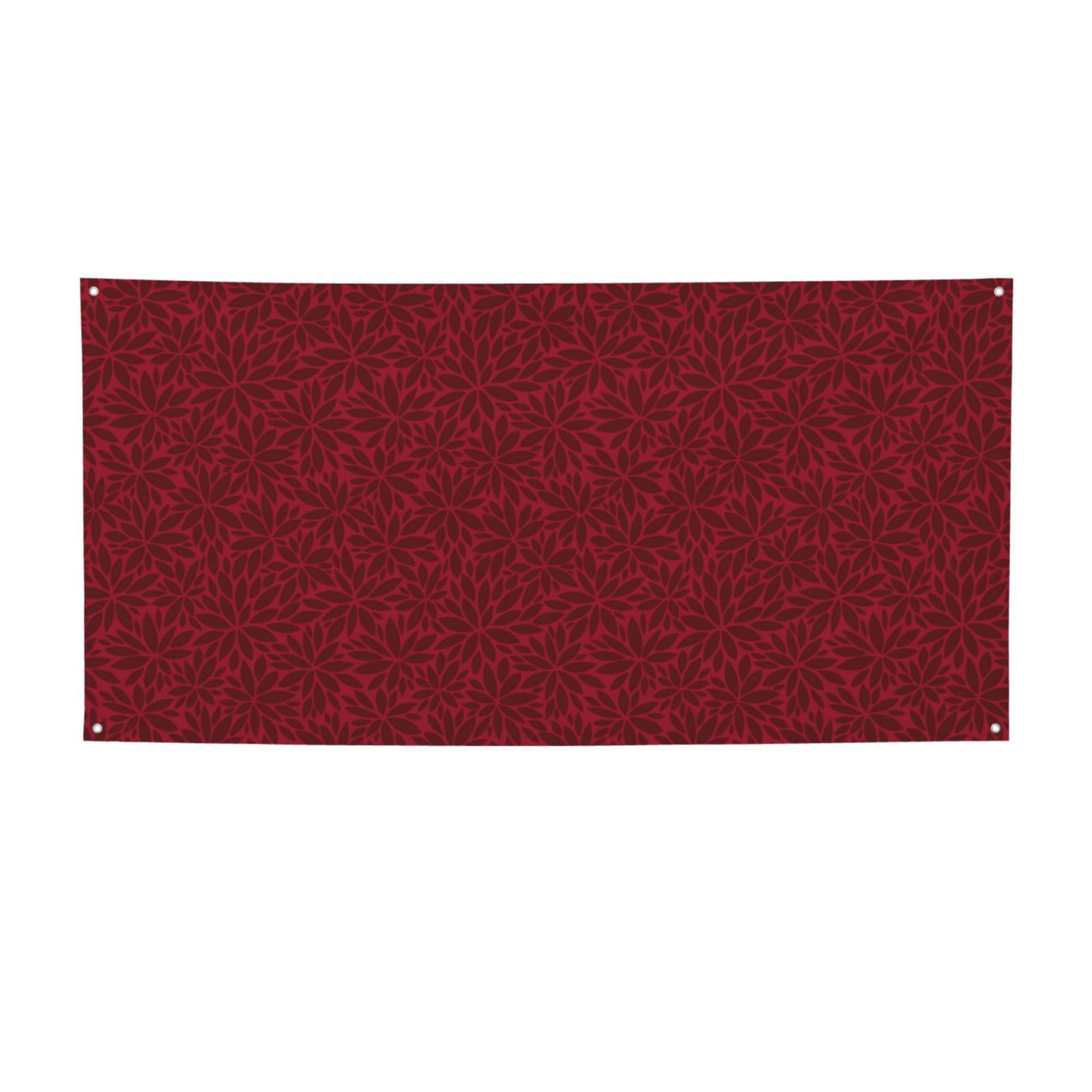Tebeau Burgundy Floral Print Banner Backdrop Banner for Outdoor and ...