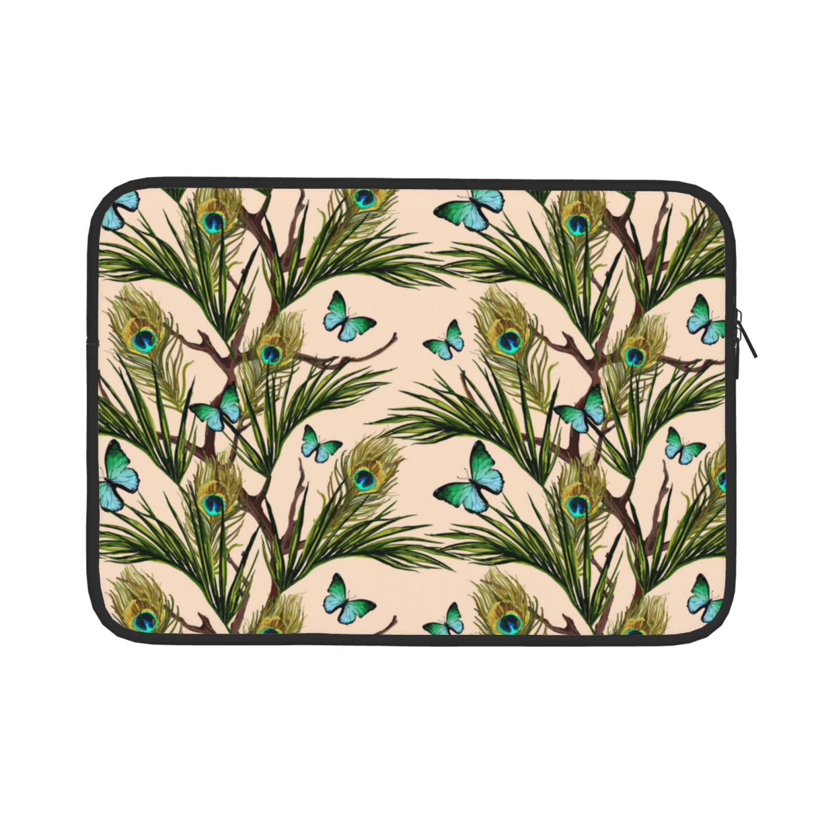 Tebeau Butterflies And Peacock Feathers Print Laptop Case,Laptop Bag ...