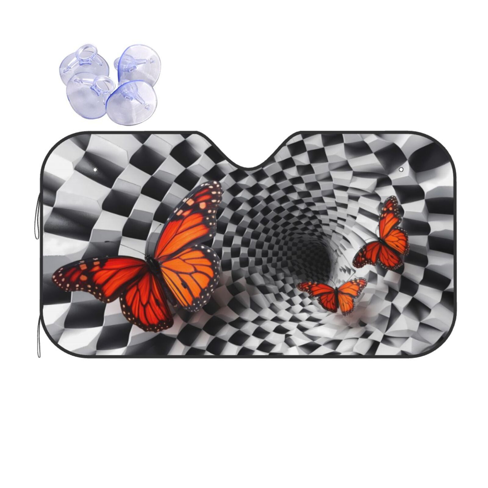 Tebeau Butterflies Optical Illusion Print Foldable Car Windshield Sun ...