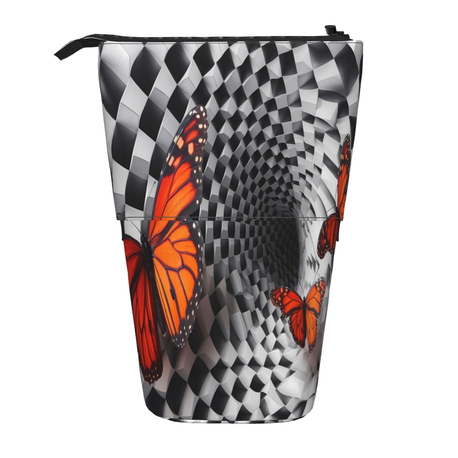Tebeau Butterflies Optical Illusion Print Telescopic Pencil Bag Pen ...