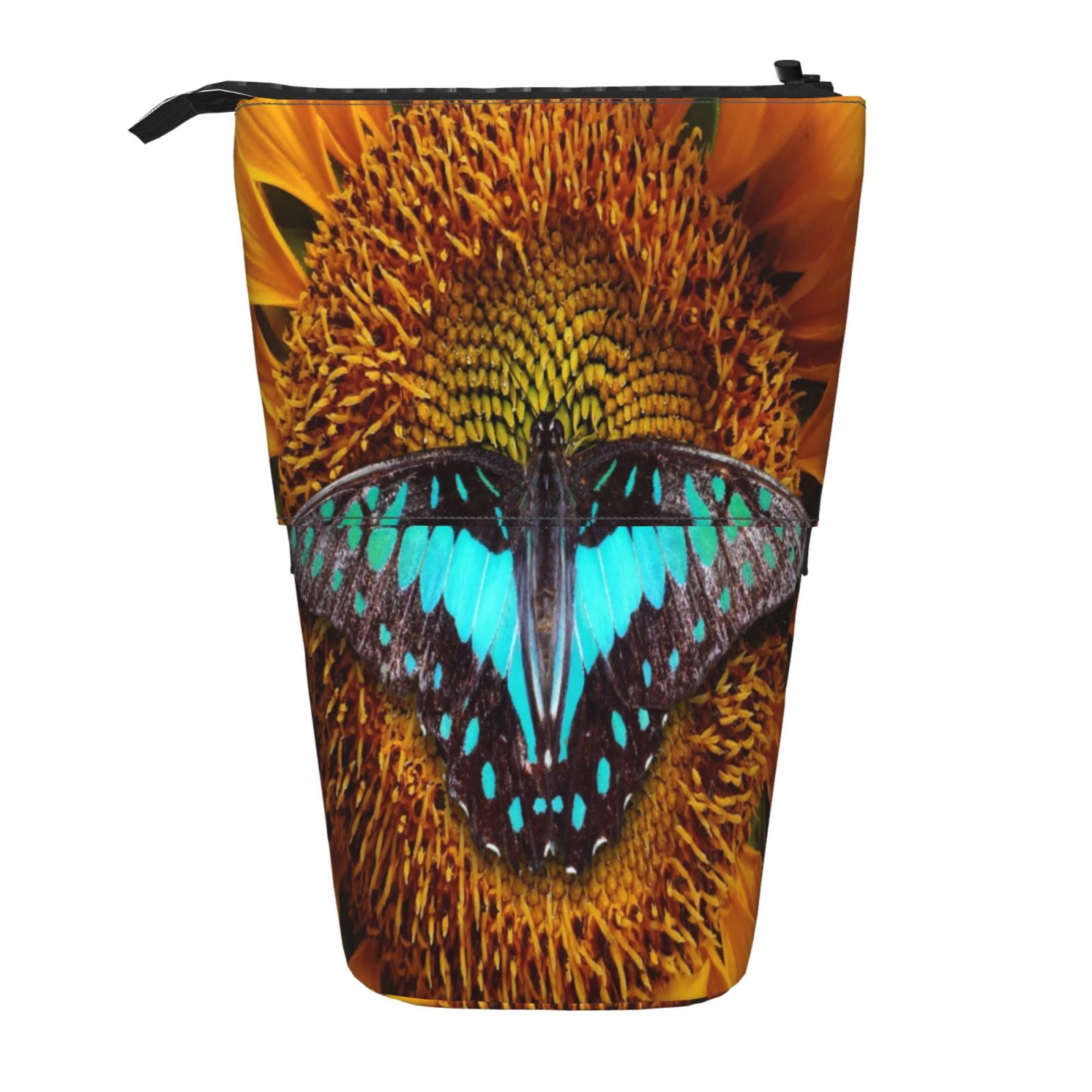 Tebeau Butterfly Alighted On Sunflowers Print Telescopic Pencil Bag Pen ...