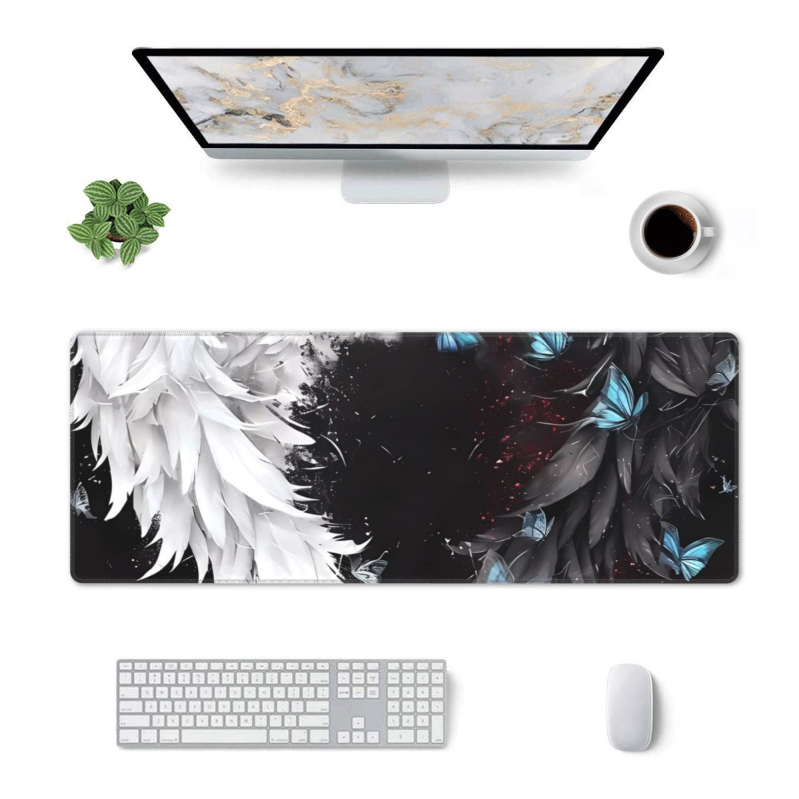 Tebeau Butterfly Angel Wings Art Print 12x31.5 inch Gaming Mouse Pad ...