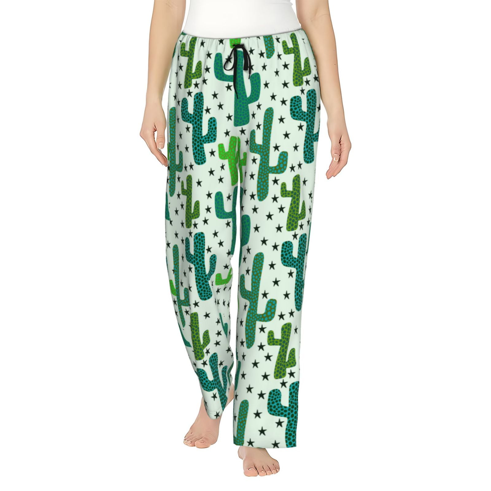 Tebeau Cactus 1 Print Women Pajama Pants Women's Drawstring Pajama ...