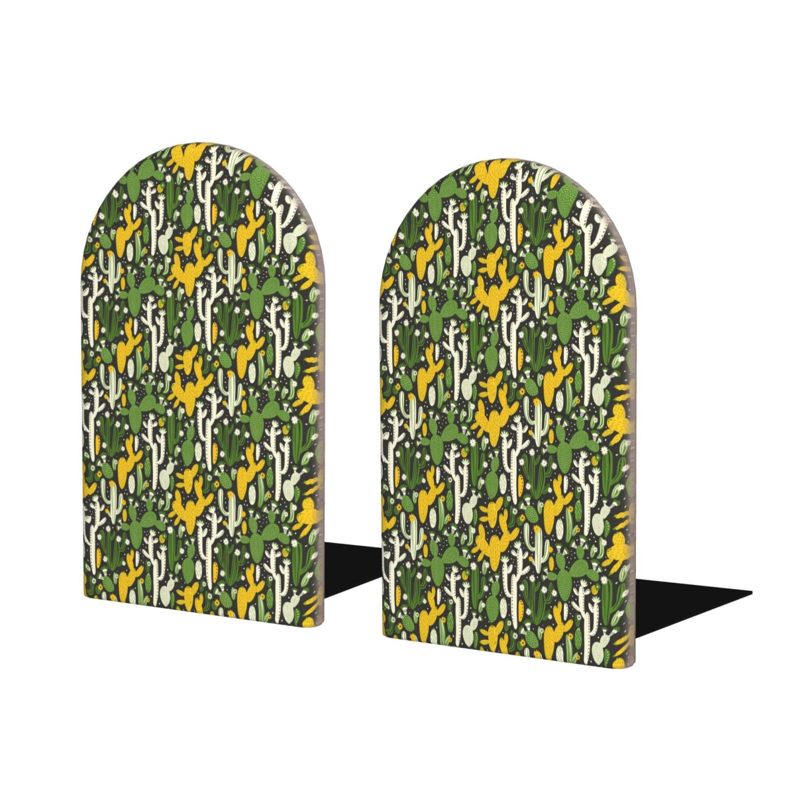 Tebeau Cactus 4 Print Wood Bookends for Shelves,Bookends,Book Holders ...
