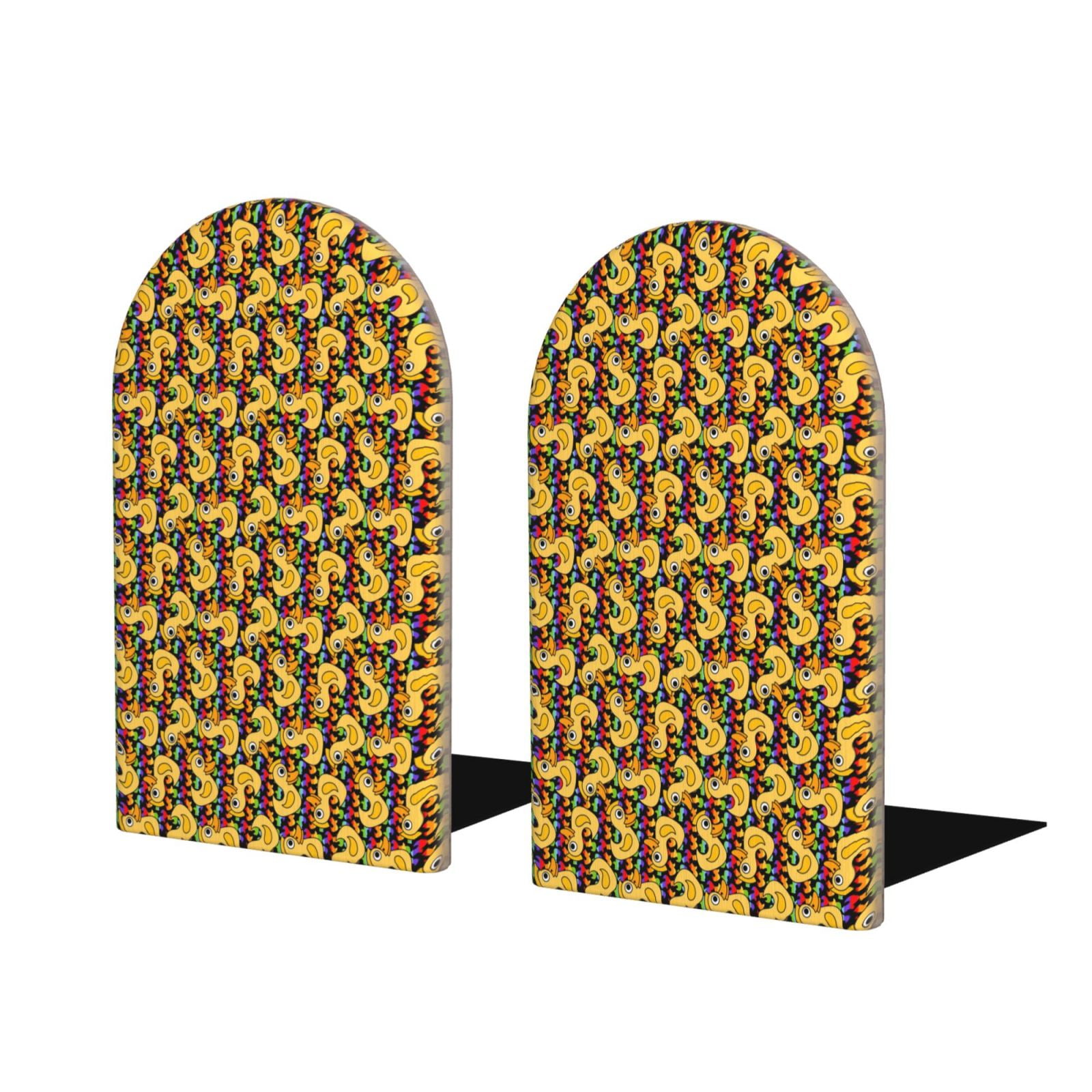 Tebeau Cartoon Ducks Print Wood Bookends for Shelves,Bookends,Book ...