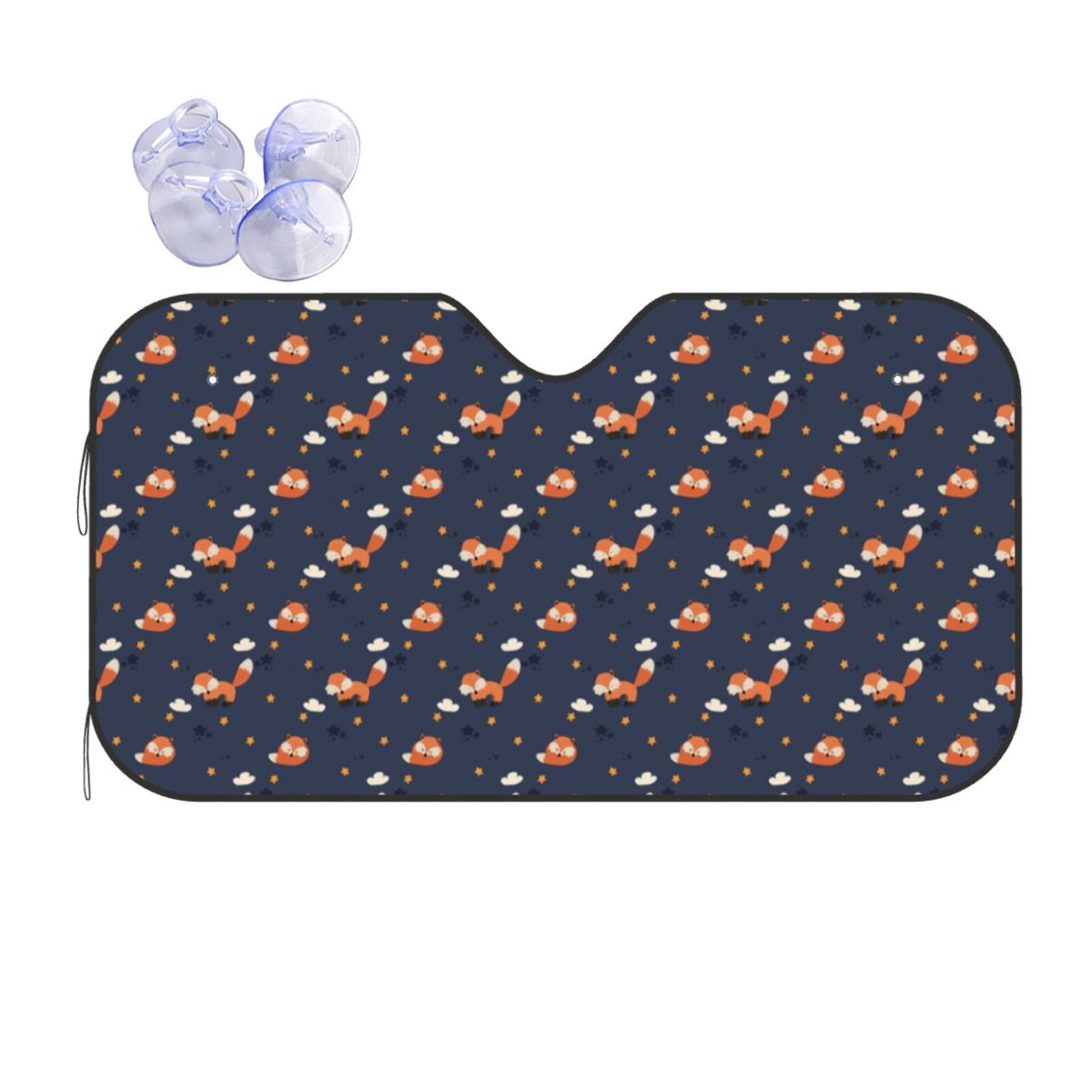 Tebeau Cartoon Fox Print Foldable Car Windshield Sun Shades Universal ...