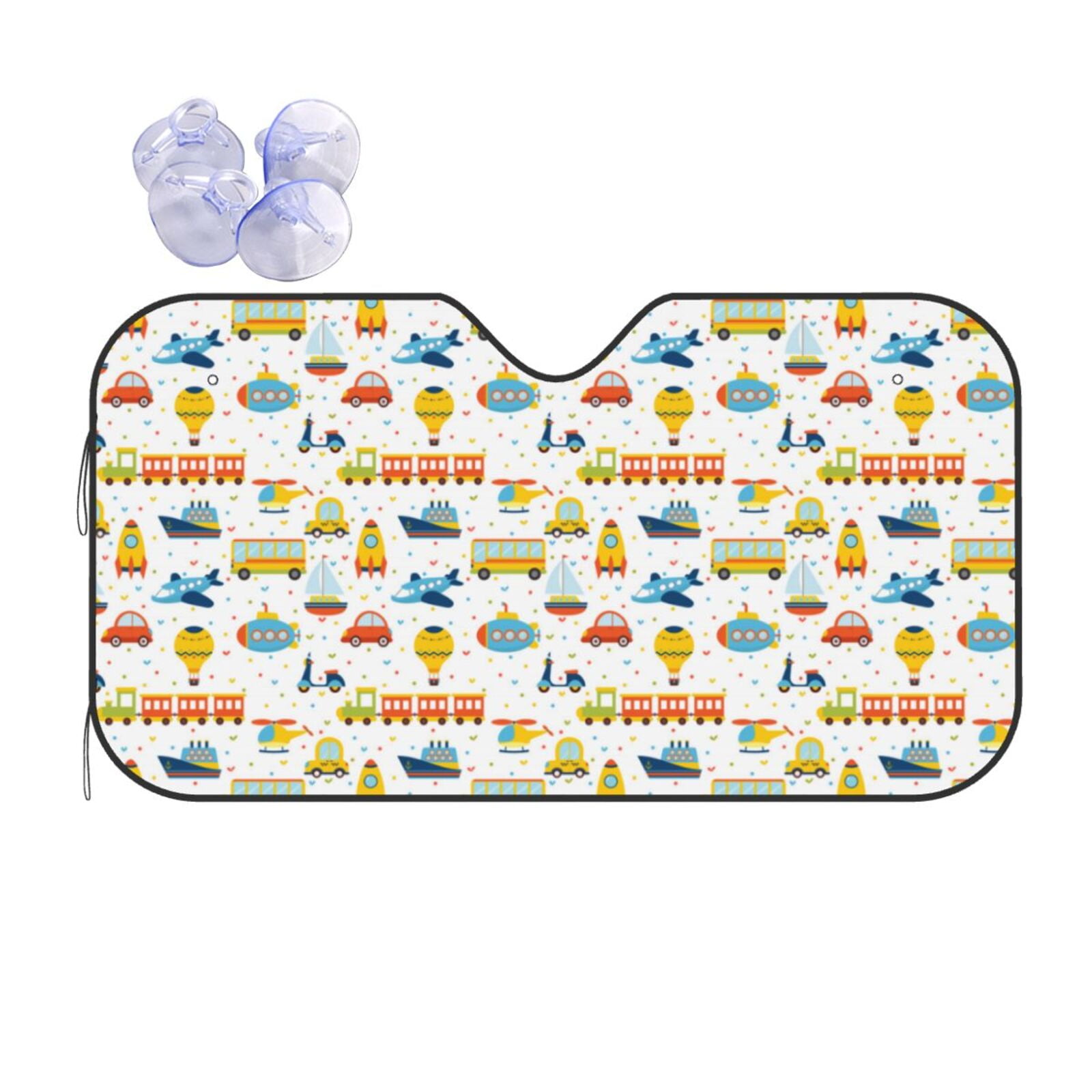 Tebeau Cartoon Transport Print Foldable Car Windshield Sun Shades ...