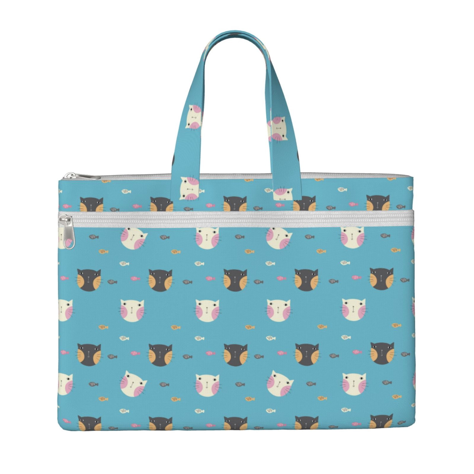 Tebeau Cat Fish Print Laptop Sleeve, Durable Briefcase Shockproof ...