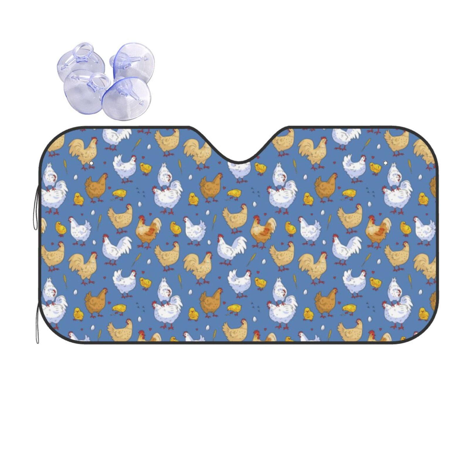 Tebeau Chicken Family Print Foldable Car Windshield Sun Shades ...