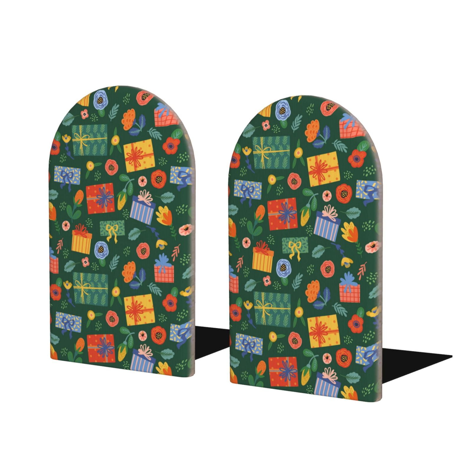 Tebeau Christmas Gift Print Wood Bookends for Shelves,Bookends,Book ...
