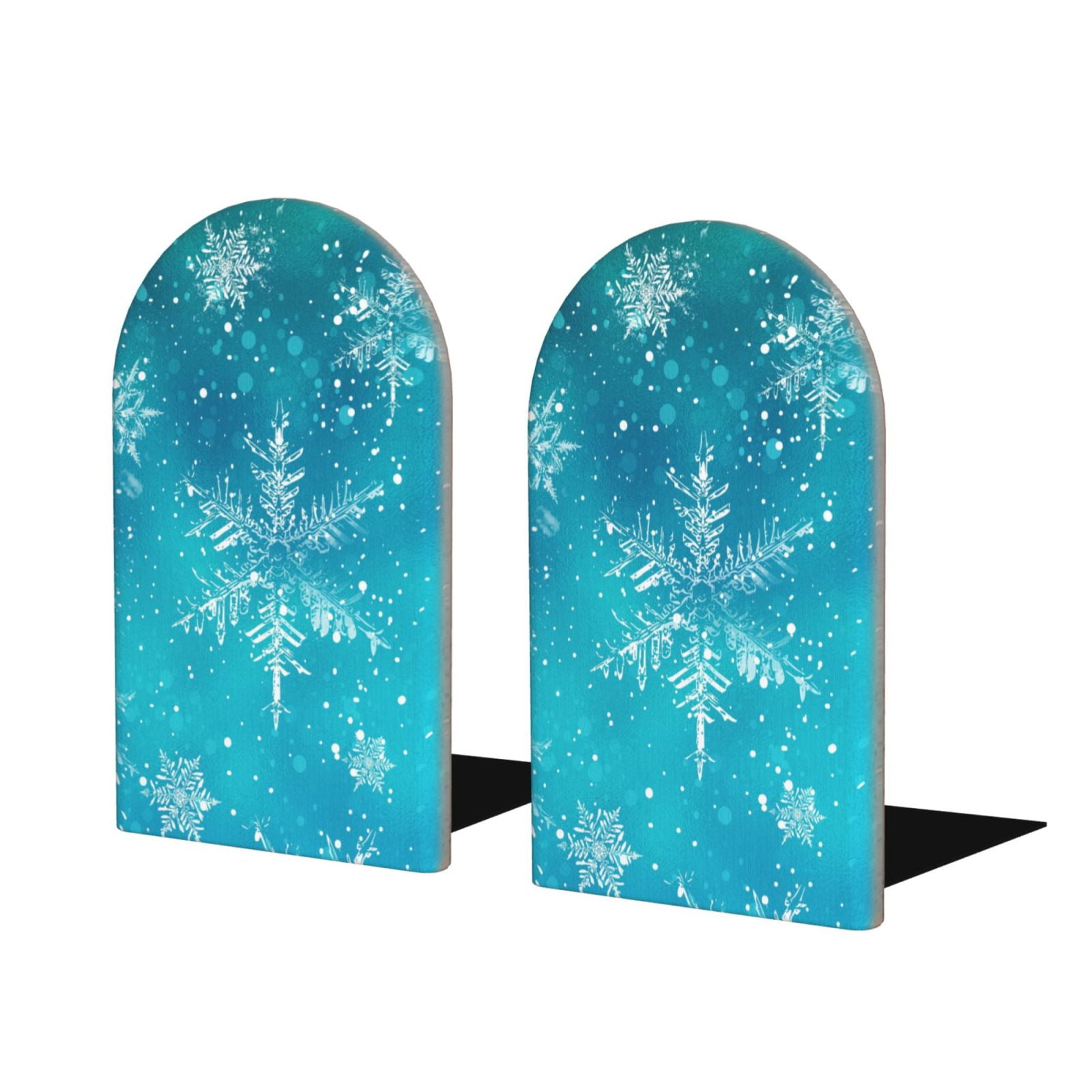 Tebeau Christmas Snow Print Wood Bookends for Shelves,Bookends,Book ...