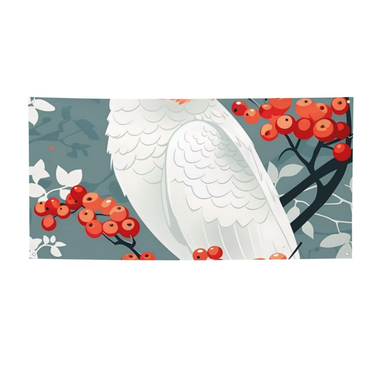 Tebeau Cockatoo Red Berries Print Banner Backdrop Banner for Outdoor ...