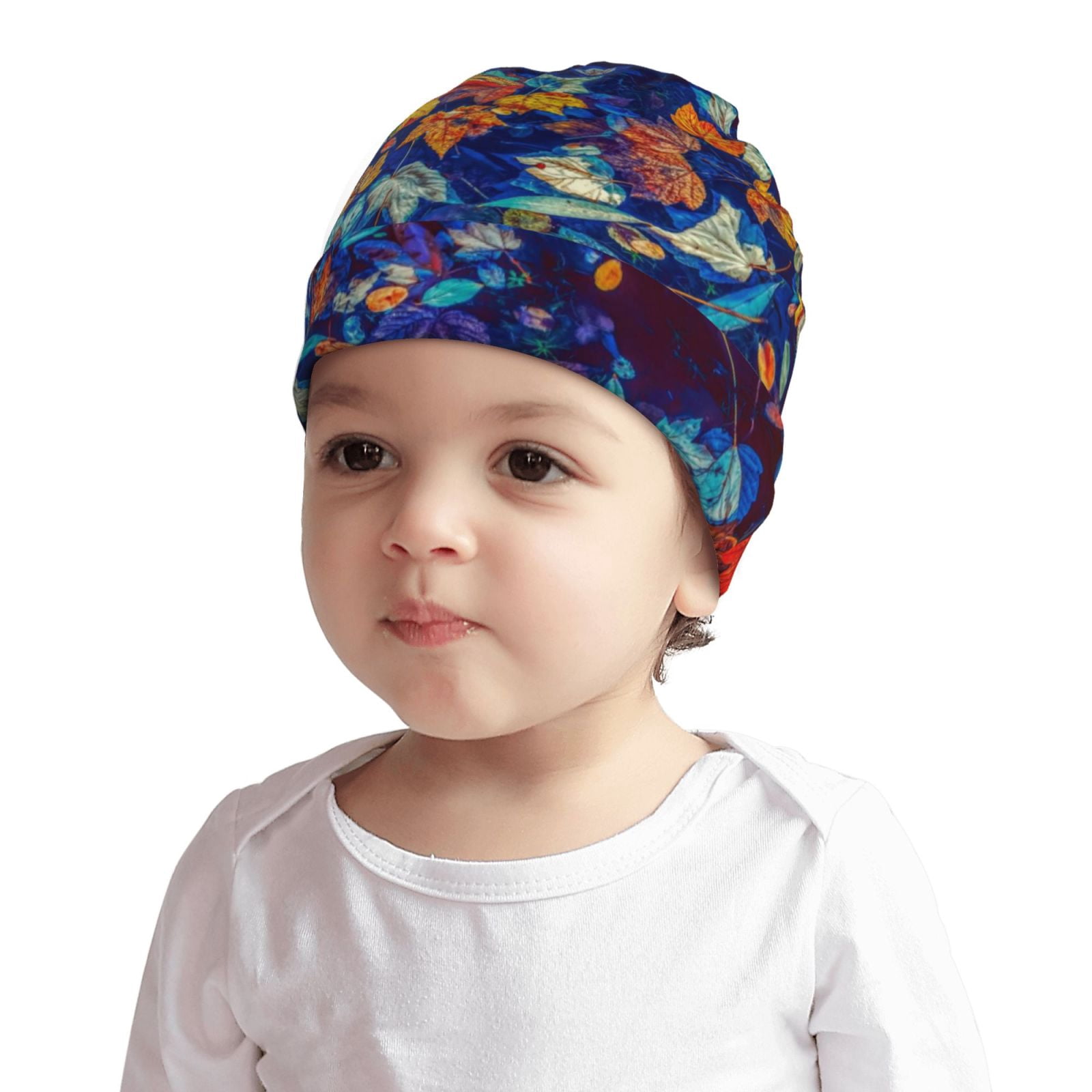 Tebeau Colorful Fall Leaves Print Baby Beanie Newborn Toddler Soft Cute ...