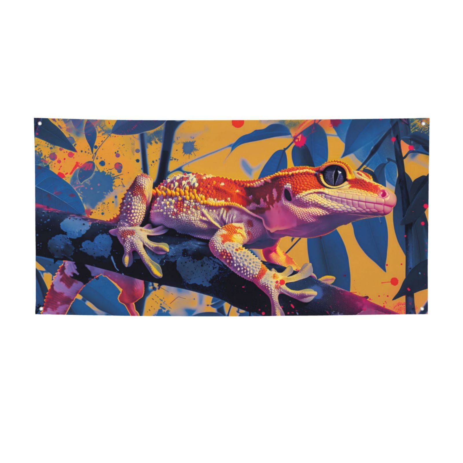 Tebeau Colorful Gecko Jungle Art Print Banner Backdrop Banner for ...