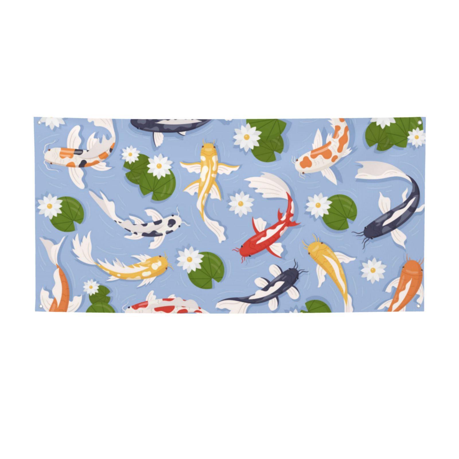 Tebeau Colorful Koi Fish Print Banner Backdrop Banner for Outdoor and ...