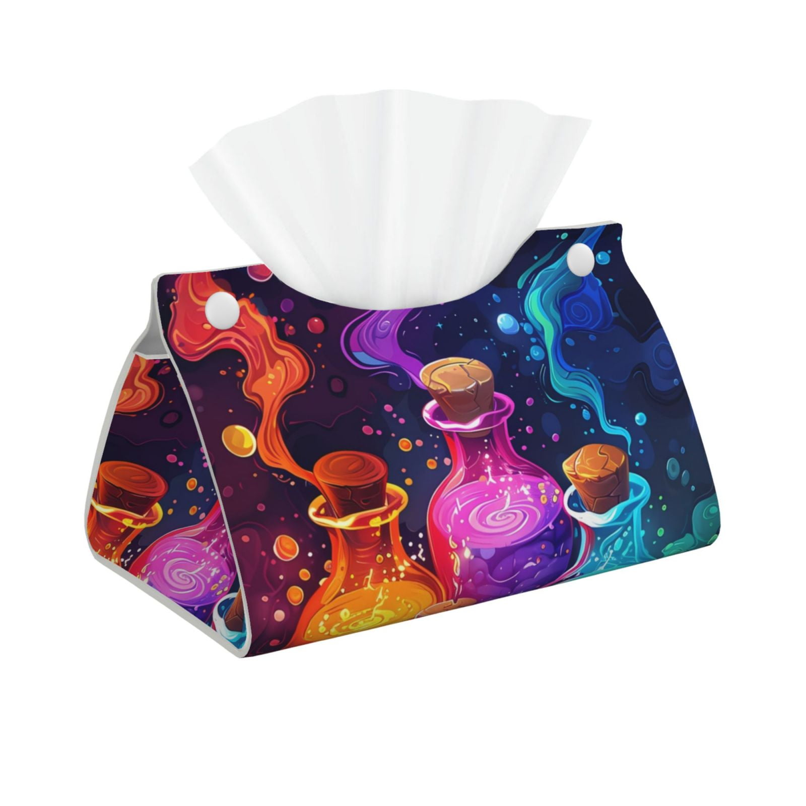 Tebeau Colorful Potion Bottles Magic Print Tissue Box Cover,Modern PU ...
