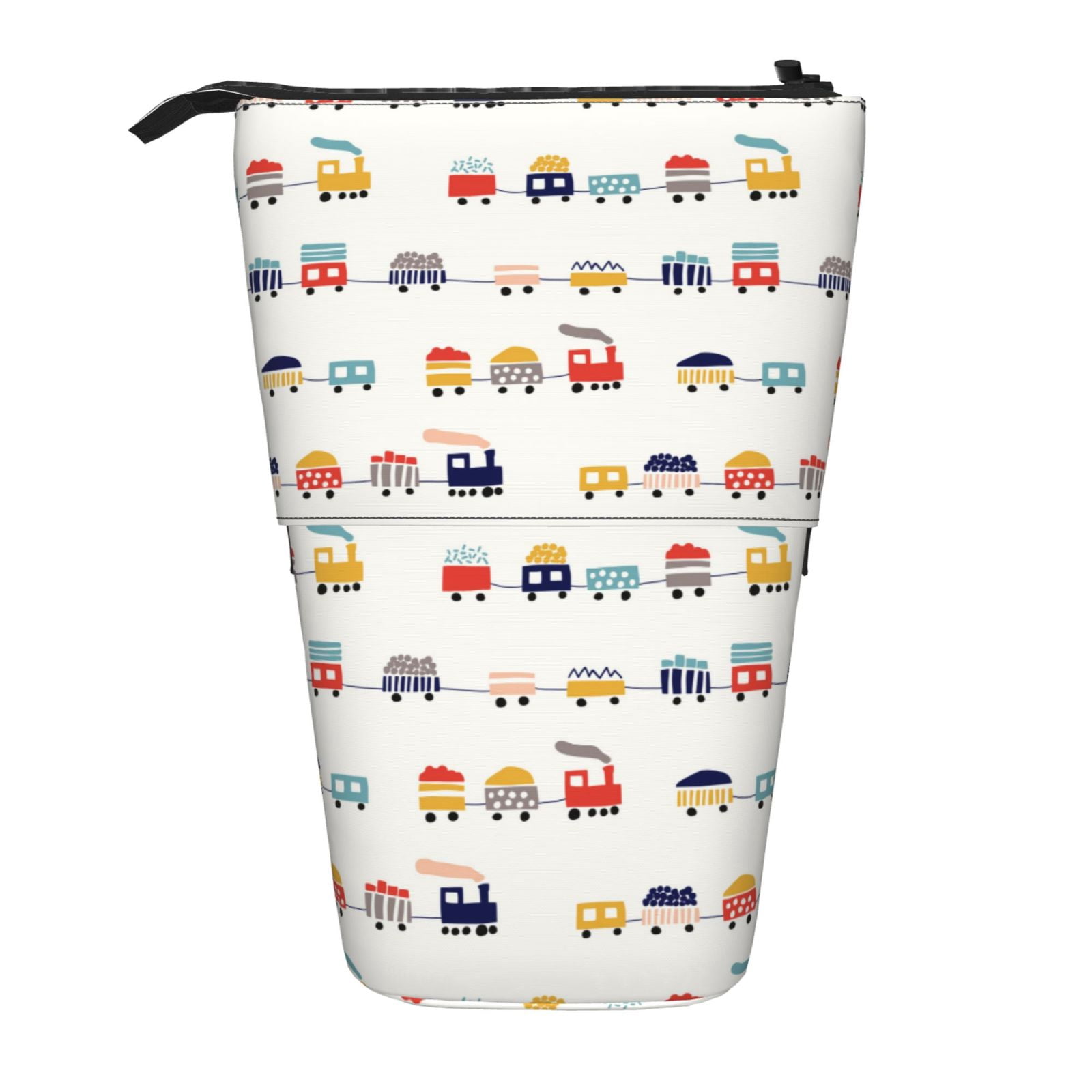 Tebeau Colorful Trains Print Telescopic Pencil Bag Pen Holder Pop Up ...