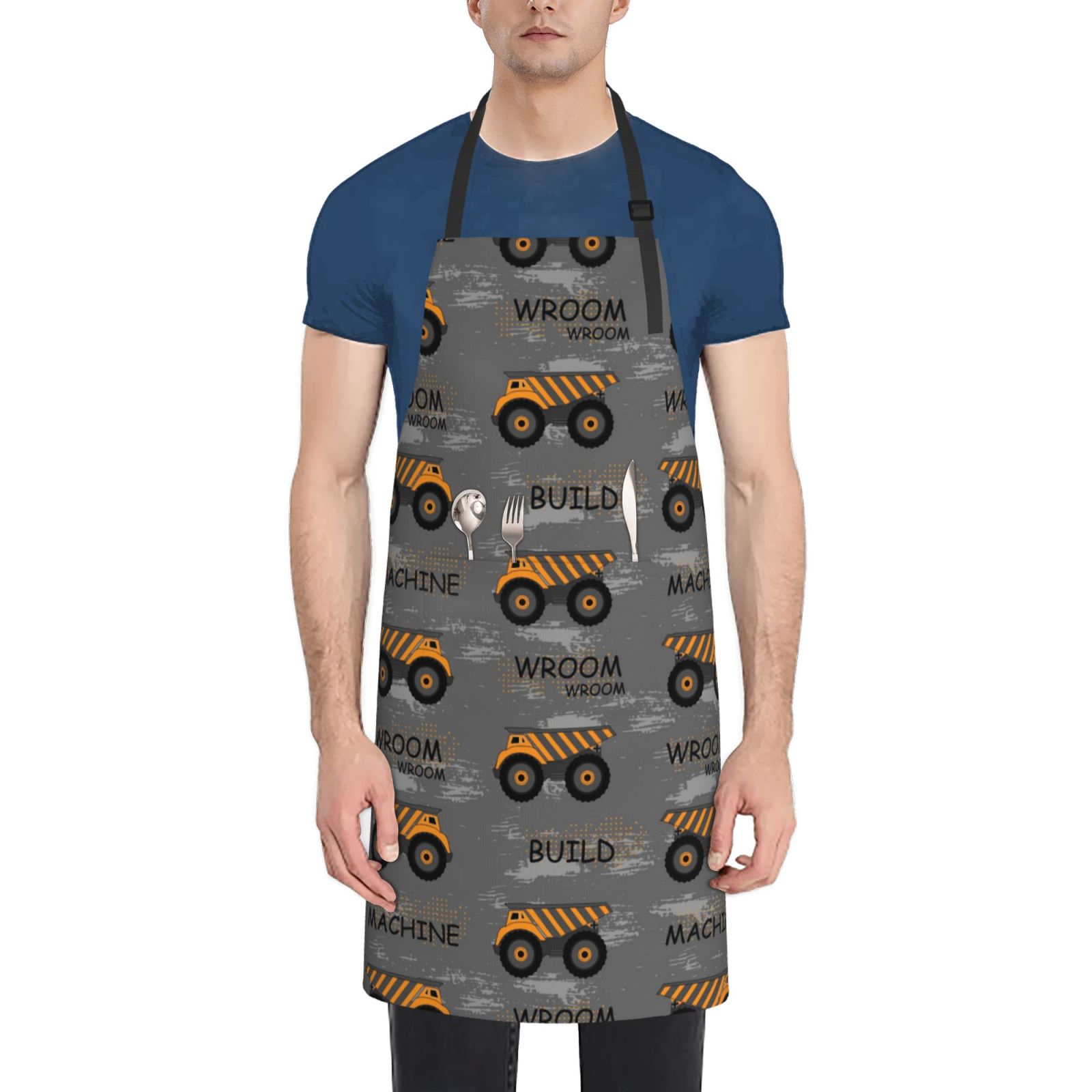 Tebeau Construction Machines Print Waterproof Cooking Aprons ...