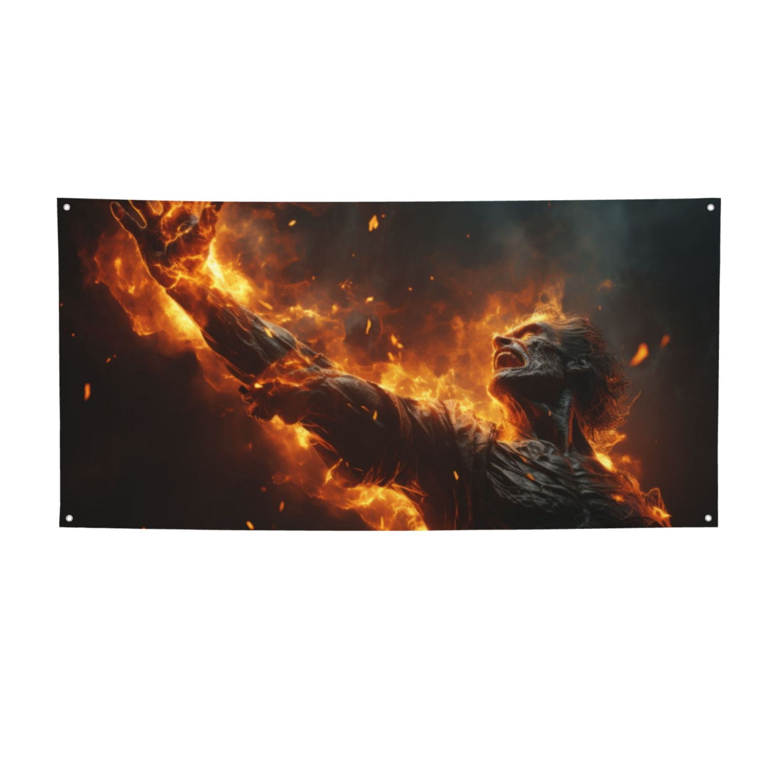 Tebeau Cool Fire Man Print Banner Backdrop Banner for Outdoor and ...