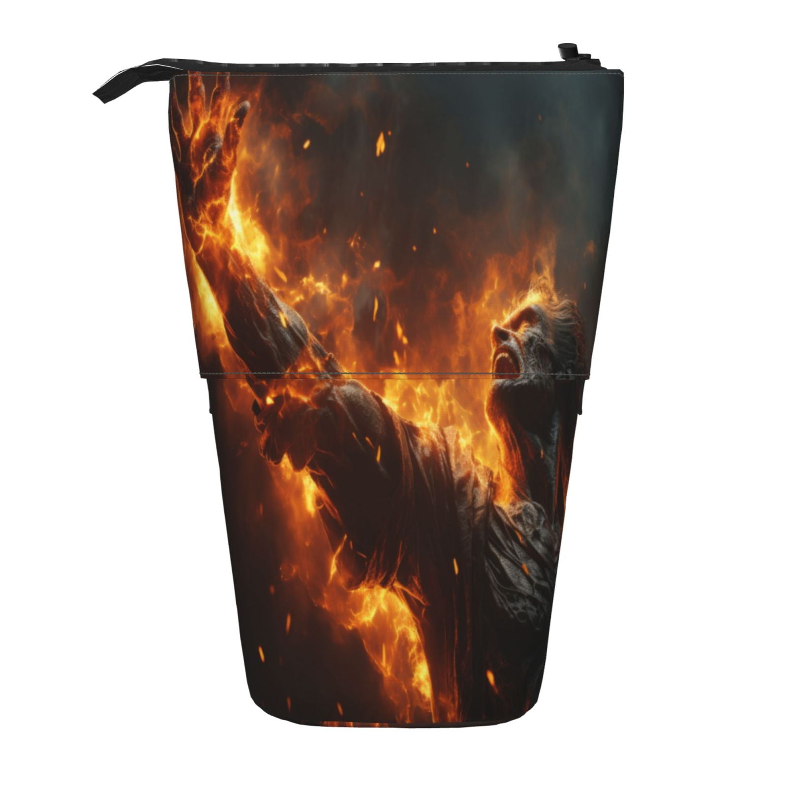 Tebeau Cool Fire Man Print Telescopic Pencil Bag Pen Holder Pop Up ...