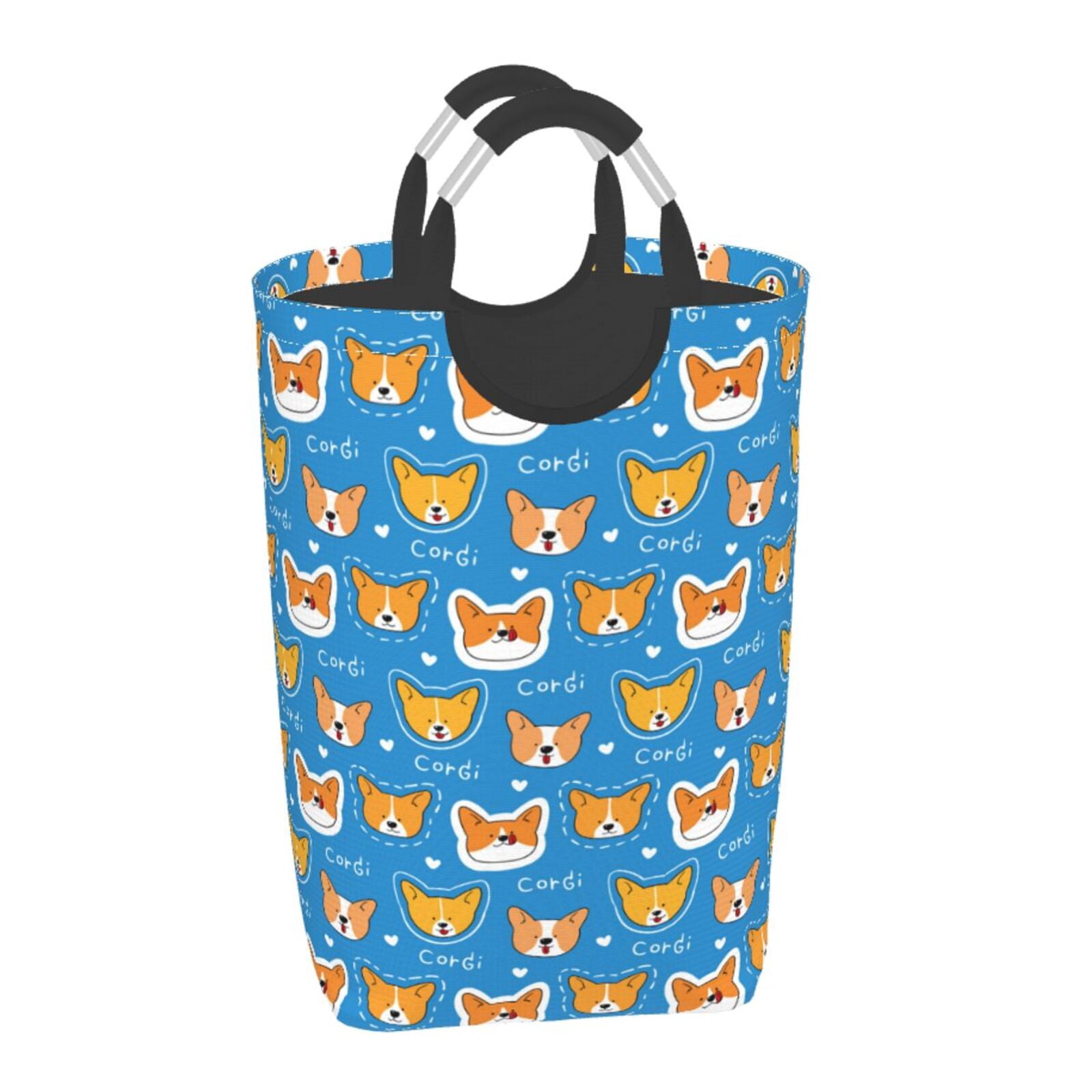Tebeau Corgi Dog Face Print Large Laundry Basket, Laundry Hamper, Dirty ...