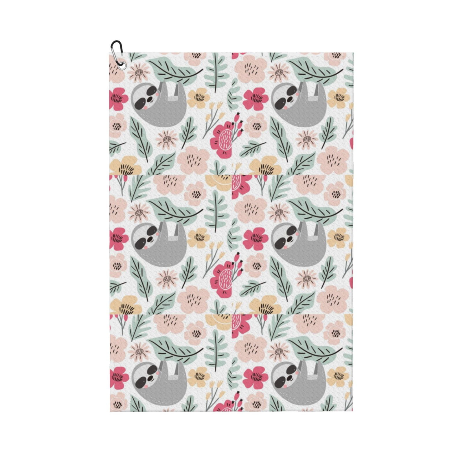 Tebeau Cute Cartoon Sloth Print Golf Towel,Printed Golf Towels for Golf ...