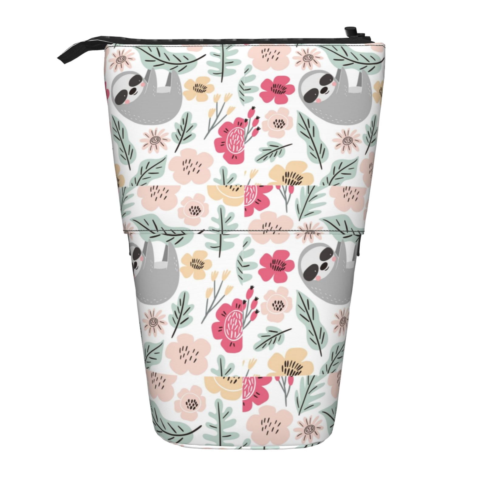 Tebeau Cute Cartoon Sloth Print Telescopic Pencil Bag Pen Holder Pop Up ...