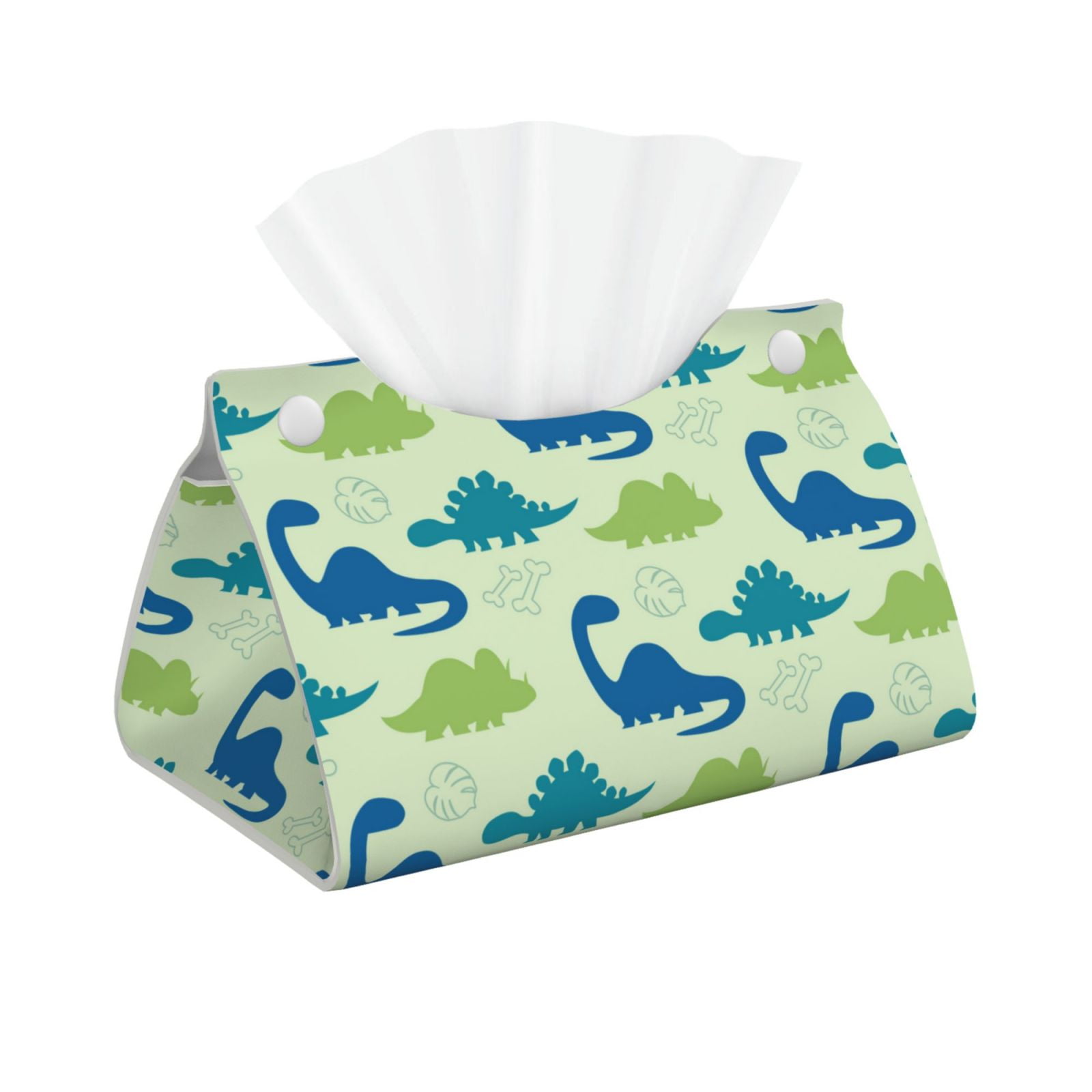 Tebeau Cute Dinosaur Blue Green Print Tissue Box Cover,Modern PU ...