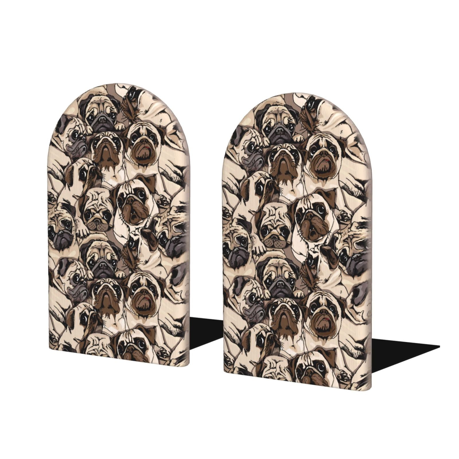 Tebeau Cute French Bulldog Print Wood Bookends for Shelves,Bookends ...
