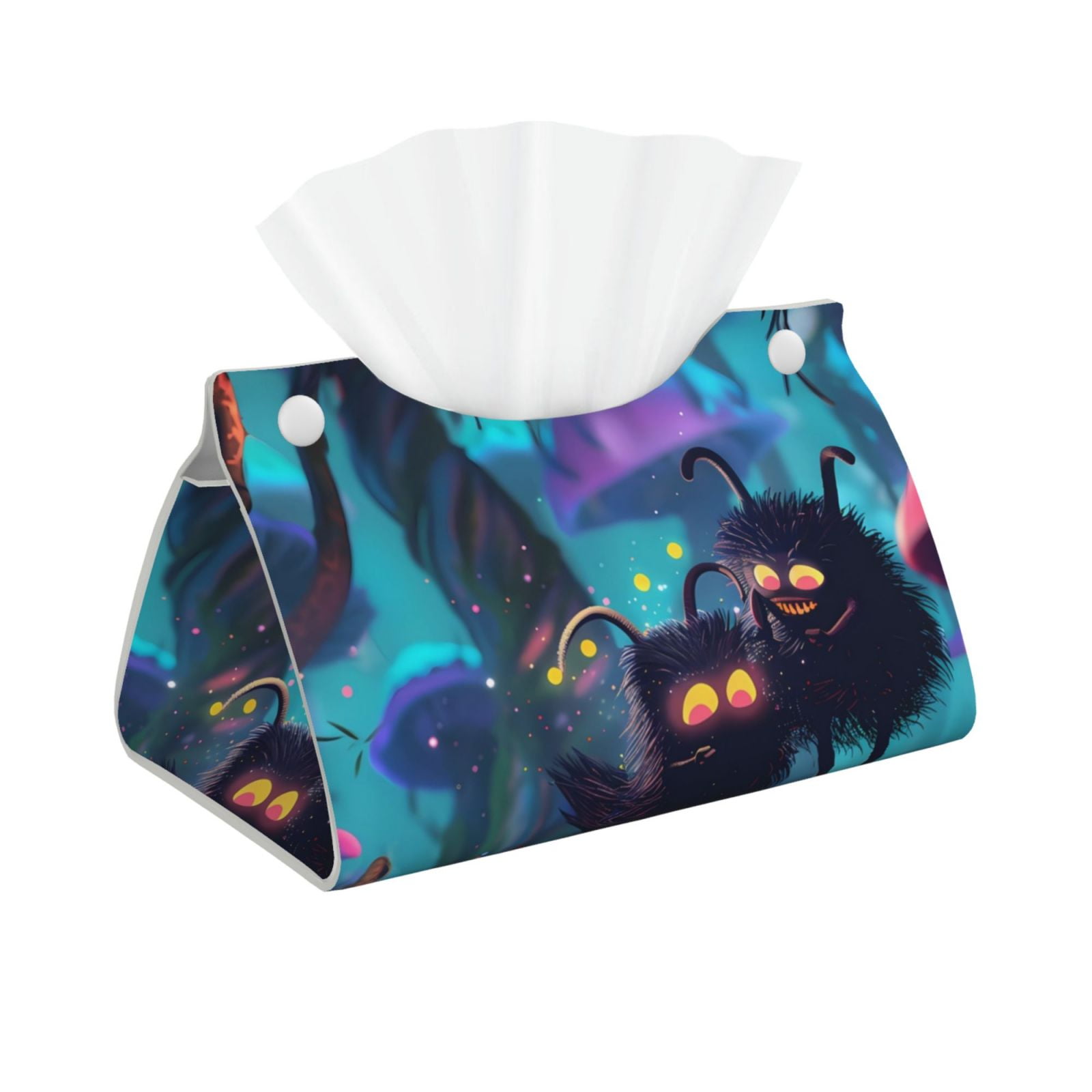 Tebeau Cute Fuzzy Fantasy Creatures Print Tissue Box Cover,Modern PU ...
